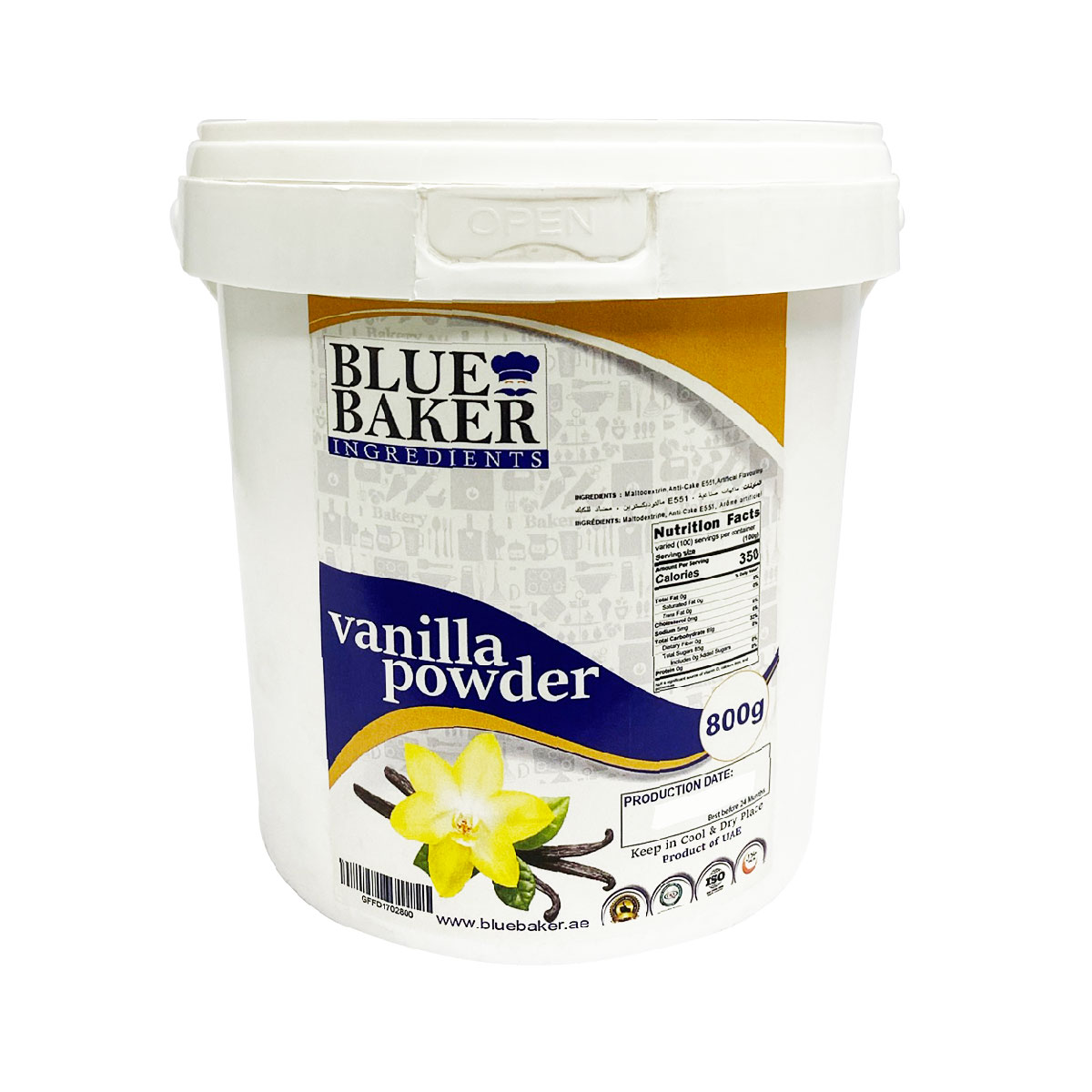 Vanilla Powder Flavour Pail of 800g – Falcons Eye Marketing L.L.C