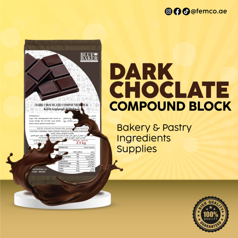 Dark Chocolate Compound Block 2.5kg – Falcons Eye Marketing L.L.C