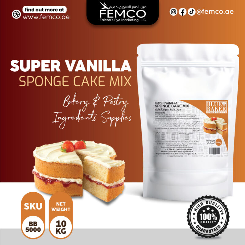 SUPER Vanilla Sponge cake mix 10Kg – Falcons Eye Marketing L.L.C