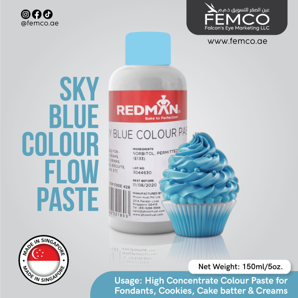 Sky Blue Colour Paste 150g Bottle – Falcons Eye Marketing L.L.C