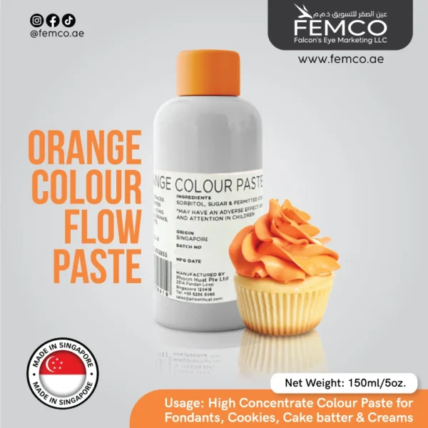 Orange Colour Paste CFP 150g Bottle Vibrant Baking Color